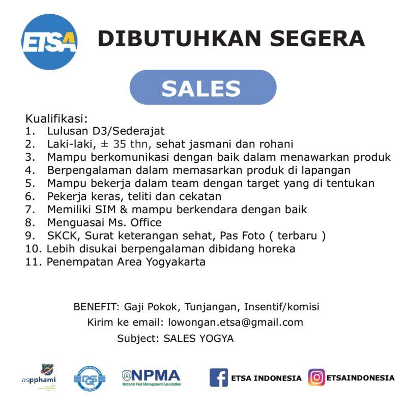 Lowongan Kerja Sales di PT. Etos Suryanusa - LokerJogja.ID