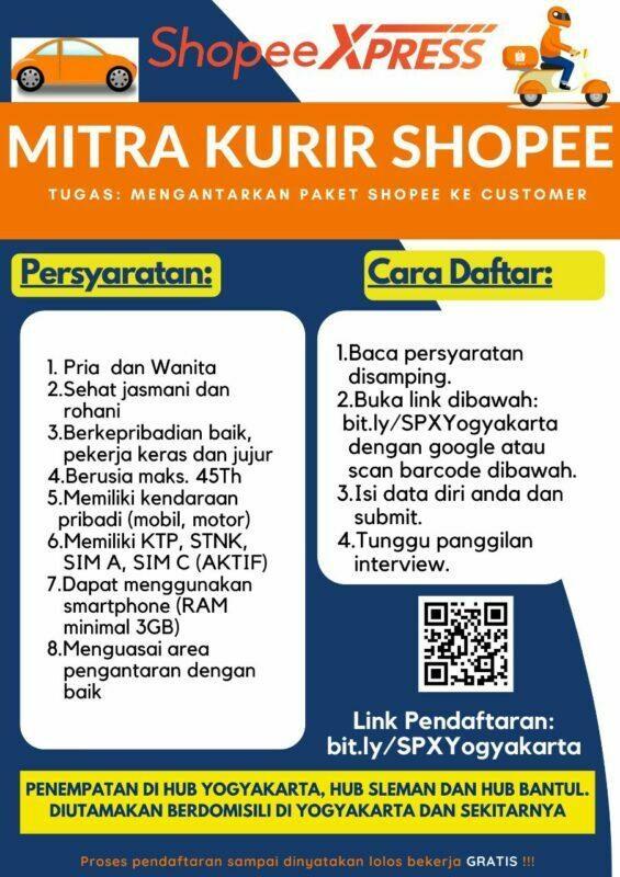 Lowongan Kerja Mitra Kurir Mobil dan Motor di Shopee Express ...