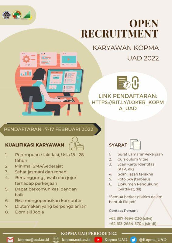 Lowongan Kerja Kasir dan Staft Fotocopy di Toko Kopmart UAD - LokerJogja.ID