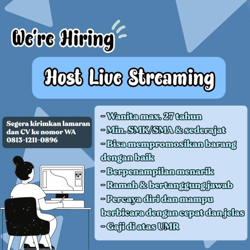 Lowongan Kerja Host Live Streaming - Content Creator & Editor - Admin Social Media di Dasteran ...