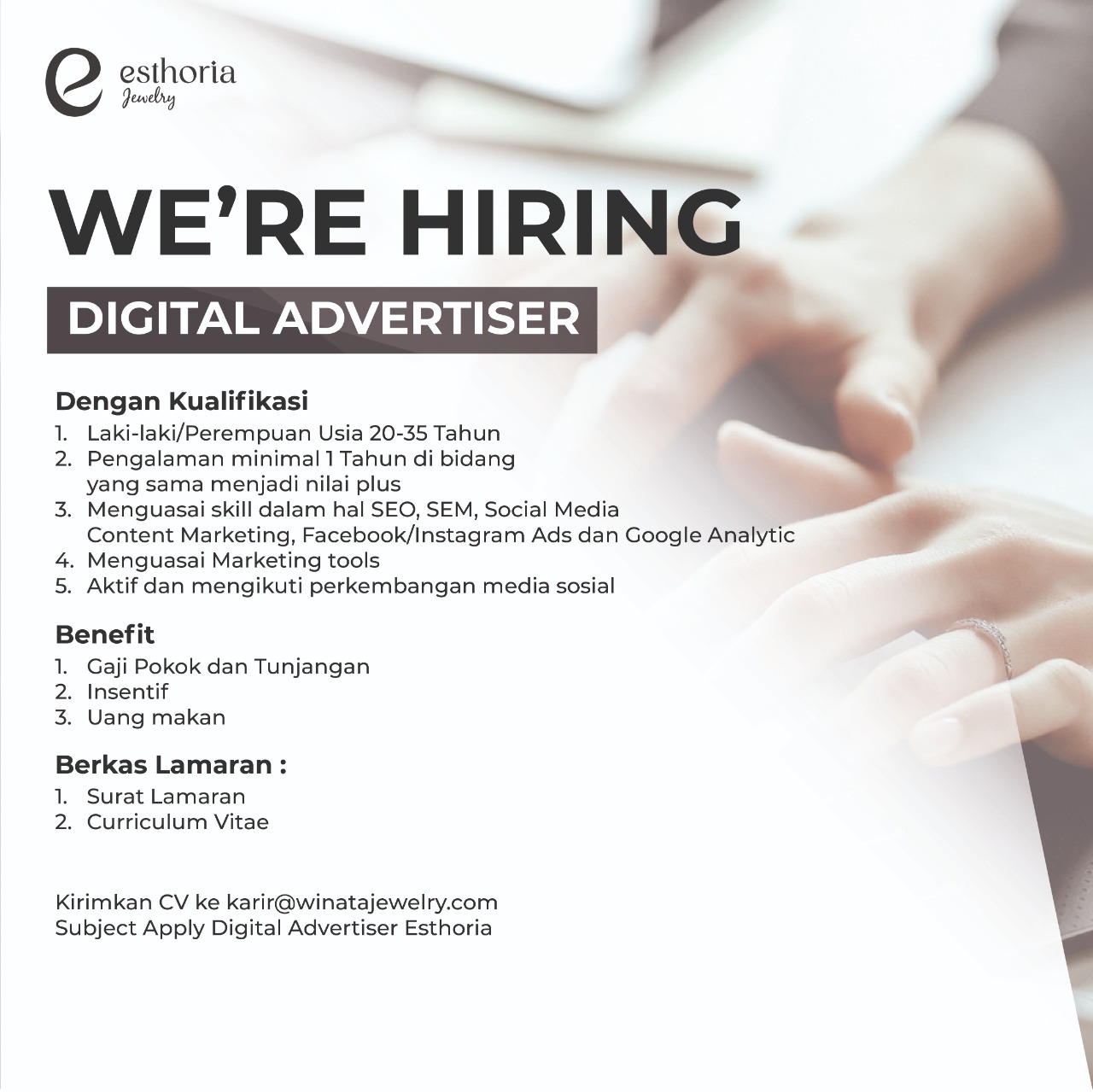 Lowongan Kerja Digital Advertiser di Esthoria Jewelry - LokerJogja.ID