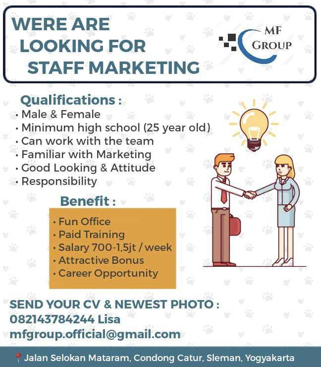 Lowongan Kerja Staff Marketing di MF Group Sejahtera - LokerJogja.ID