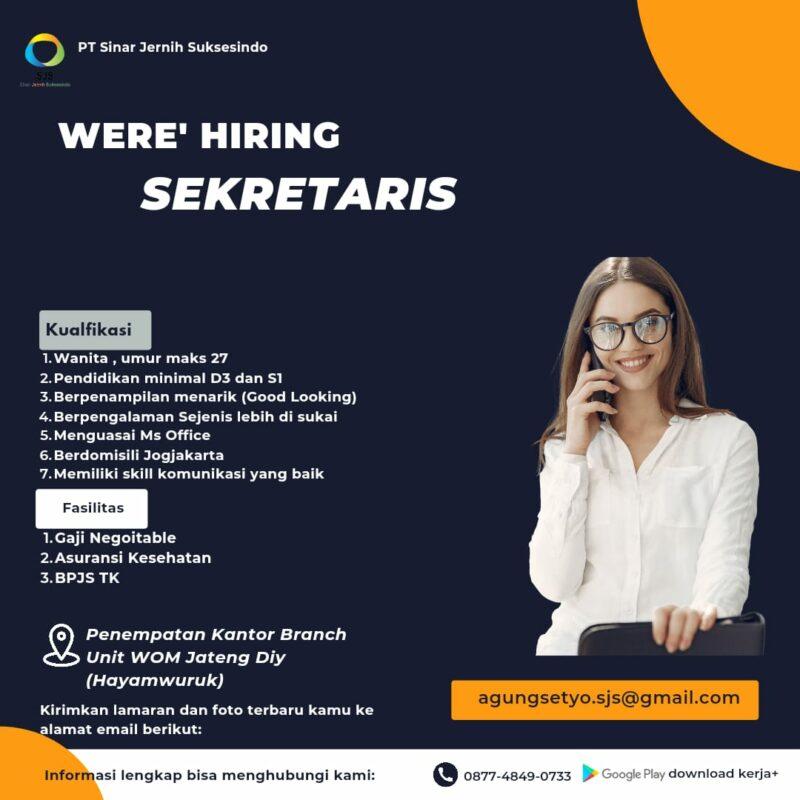 Lowongan Kerja Sekretaris - Telesales di PT. Sinar Jernih Suksesindo ... Lowongan Kerja Sekretaris - Telesales di PT. Sinar Jernih Suksesindo ...