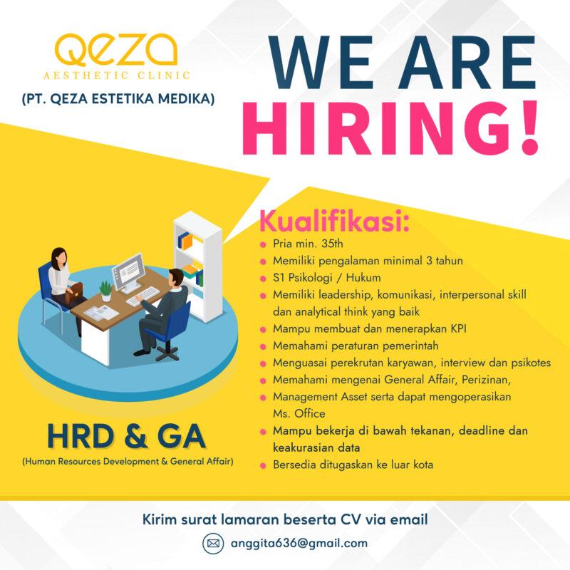 Lowongan Kerja HRD & GA di Qeza Aesthetic Clinic - LokerJogja.ID