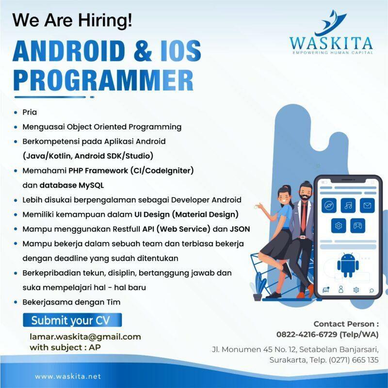 Lowongan Kerja Android & IOS Programmer - Graphic Design di Waskita - LokerJogja.ID