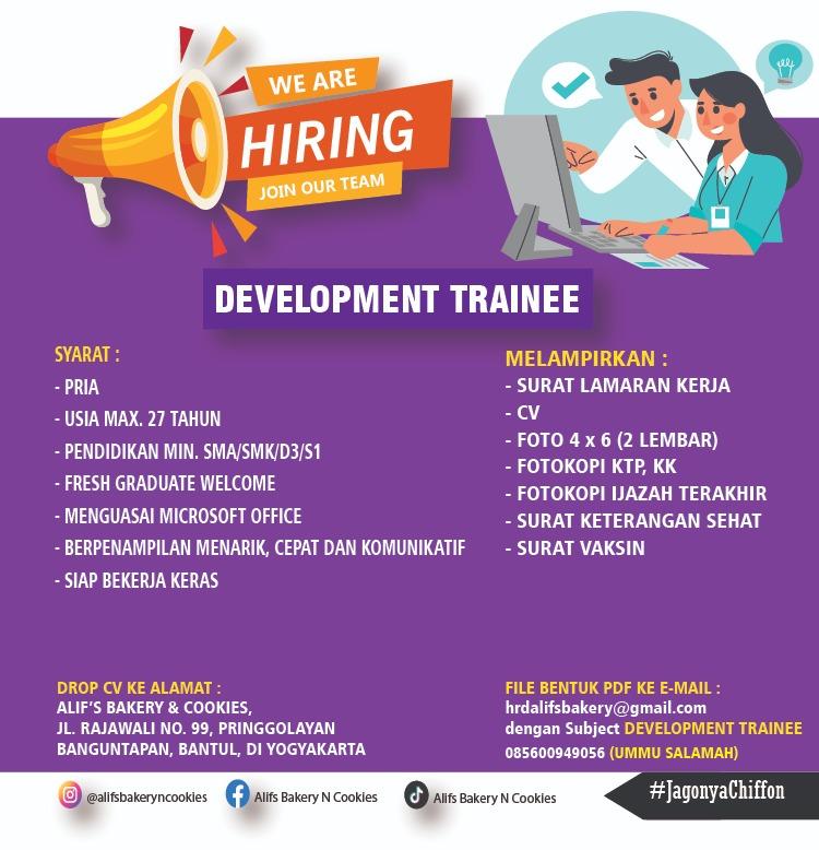 Lowongan Kerja Development & Trainee - Customer Service di PT. Fathan Berkah Abadi (Alif's ...
