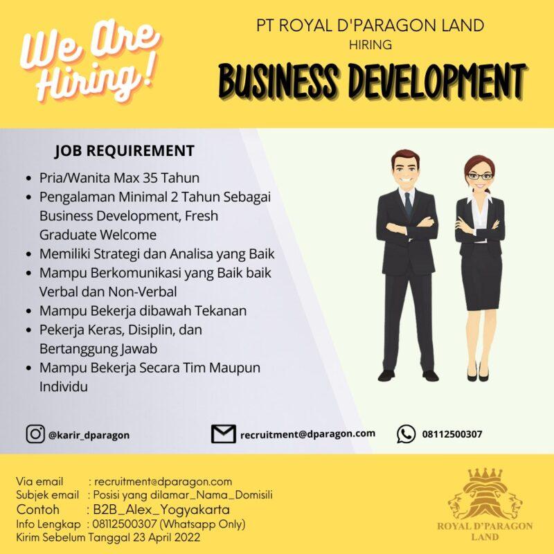 Lowongan Kerja Business Development - Front Office - Operational ...