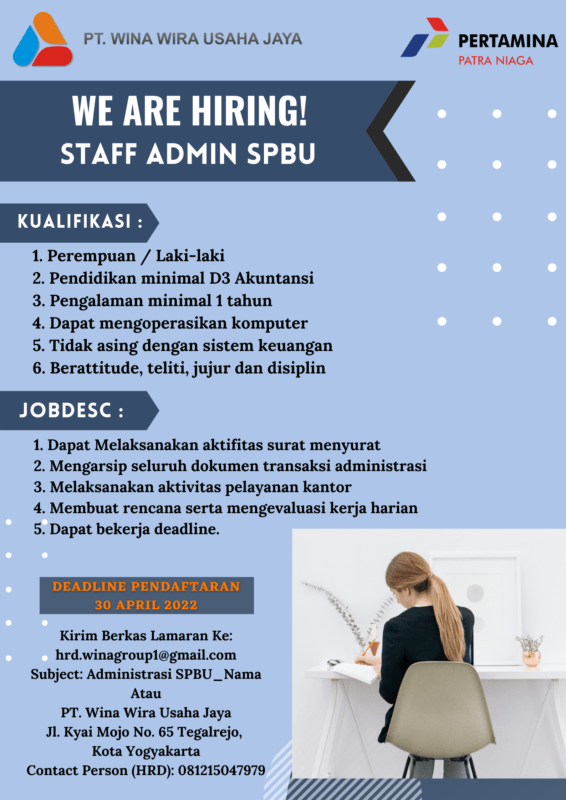 Lowongan Kerja Admin SPBU di PT. Wina Wira Usaha Jaya - LokerJogja.ID