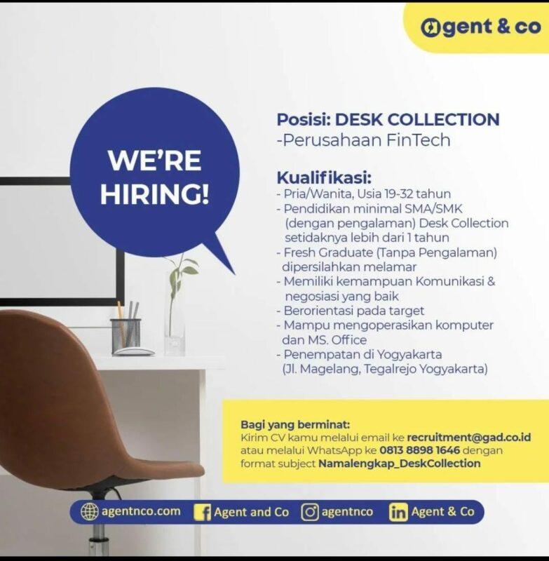 Lowongan Kerja Desk Collection di Agent & Co - LokerJogja.ID