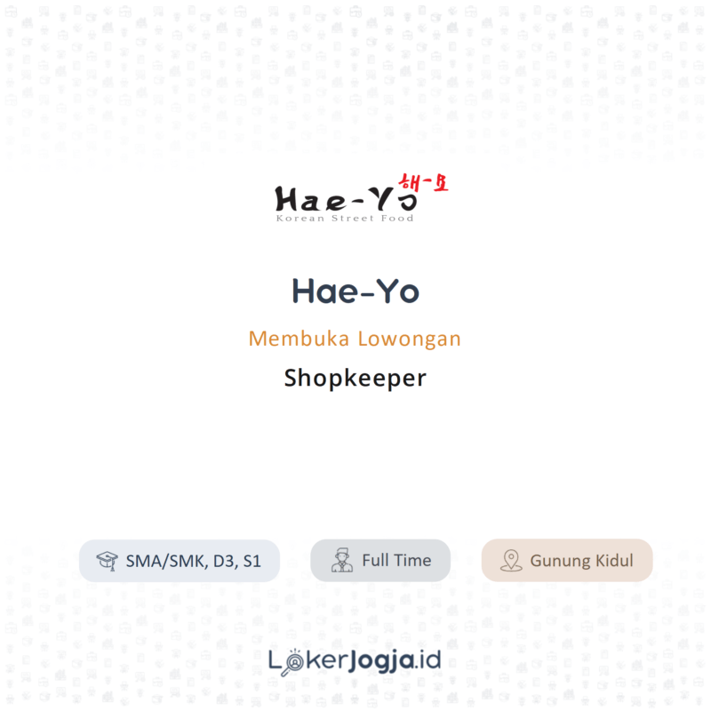 Lowongan Kerja Shopkeeper di Hae-Yo - LokerJogja.ID