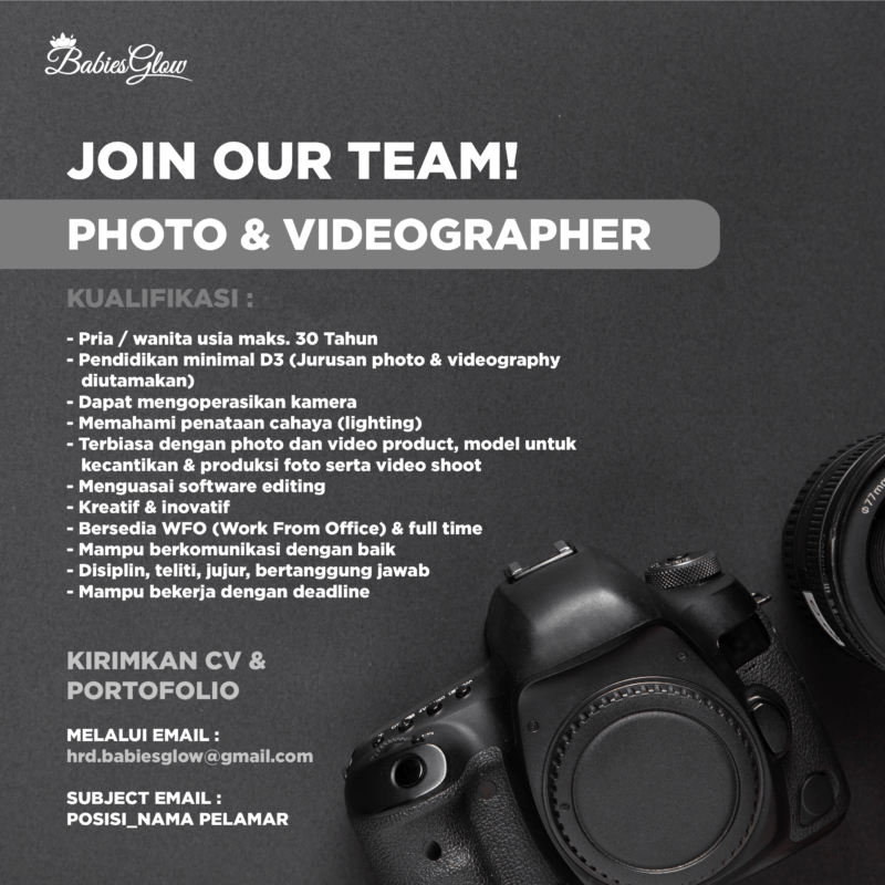 Lowongan Kerja Photo & Videographer - Social Media Officer di Babies Glow - LokerJogja.ID