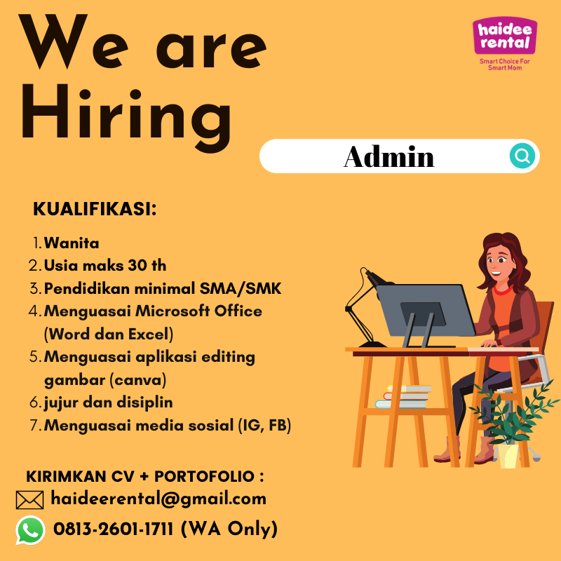Lowongan Kerja Admin di Haidee Rental - LokerJogja.ID