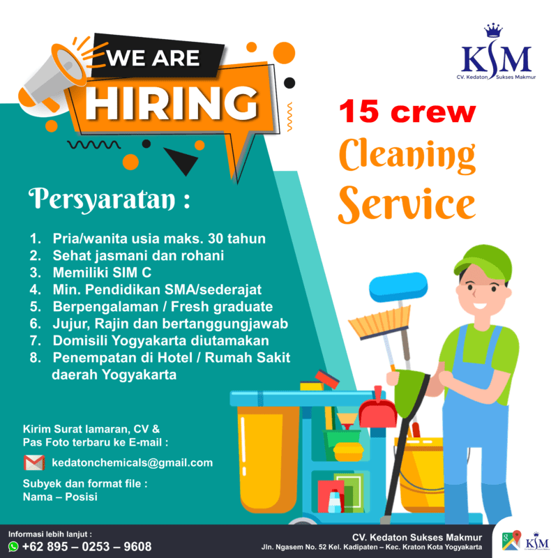 Lowongan Kerja Cleaning Service di CV. Kedaton Sukses Makmur ...
