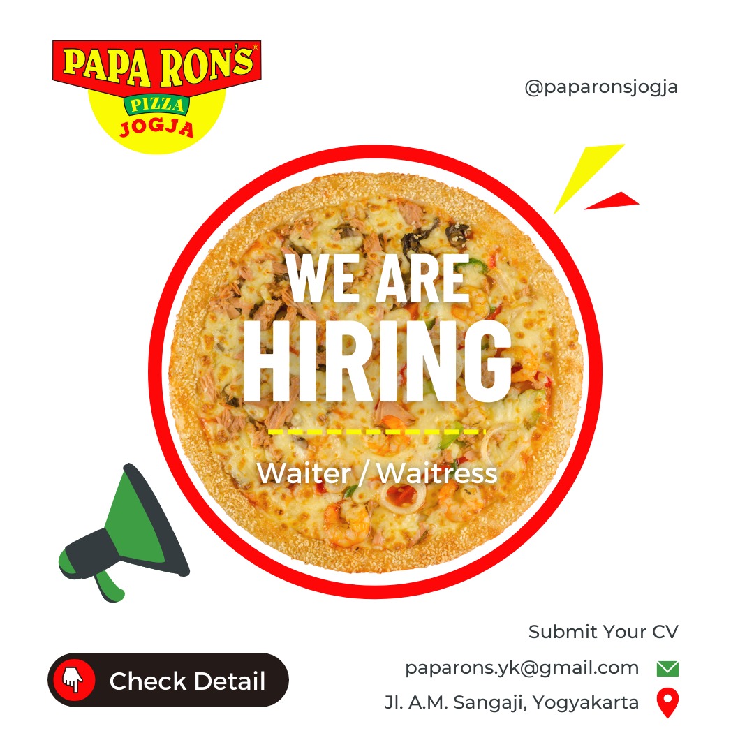 Lowongan Kerja Waiter/Waitress di Papa Ron's Pizza - LokerJogja.ID