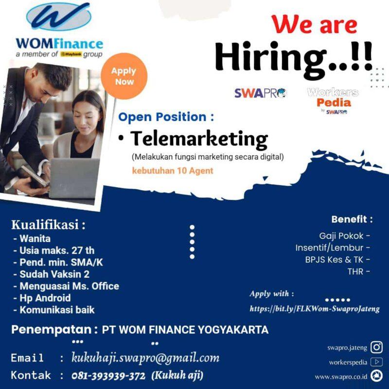 Lowongan Kerja Telemarketing di PT. WOM Finance - LokerJogja.ID