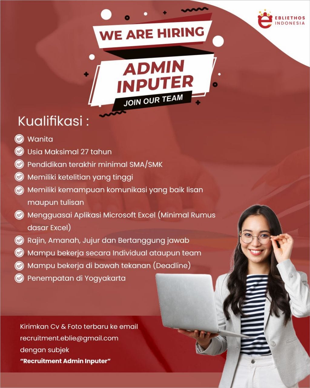 Lowongan Kerja Admin Inputer - Admin Marketplace - Customer Service di ...