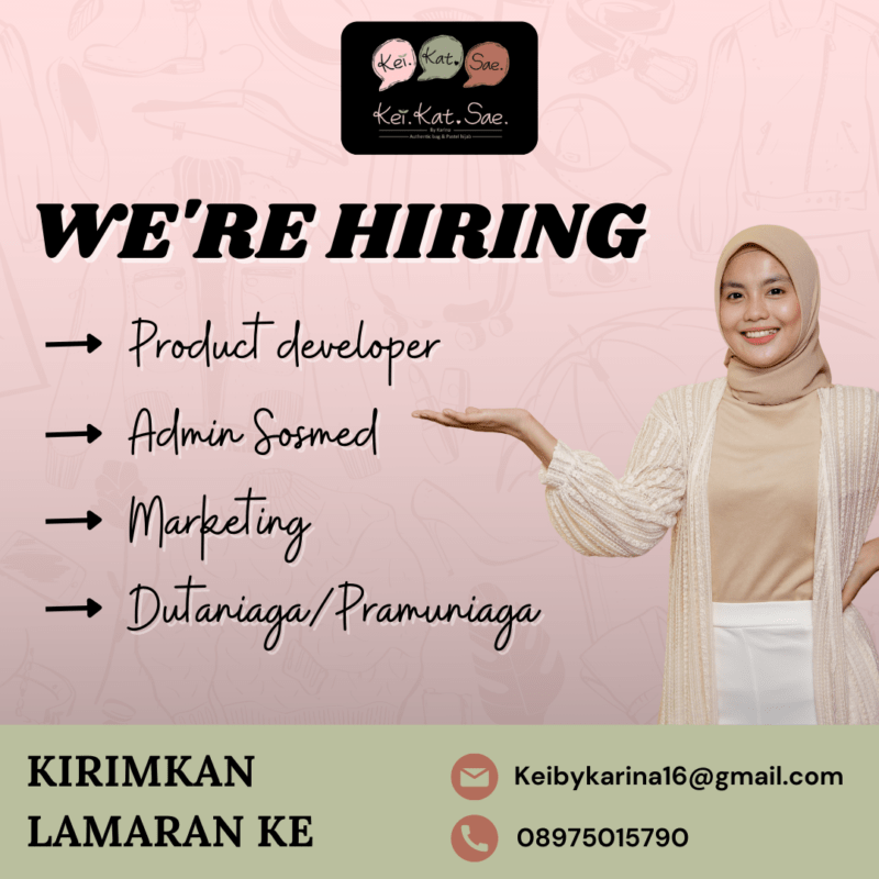Lowongan Kerja Product Developer - Admin Sosmed - Marketing - Dutaniaga/Pramuniaga di Kei Kat ...