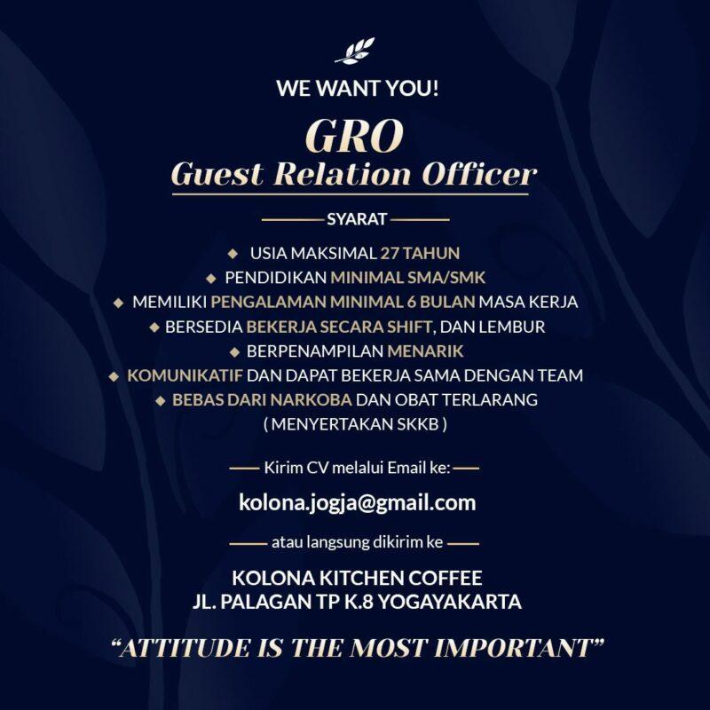 Lowongan Kerja Guest Relation Officer (GRO) di Kolona Kitchen & Coffee ...