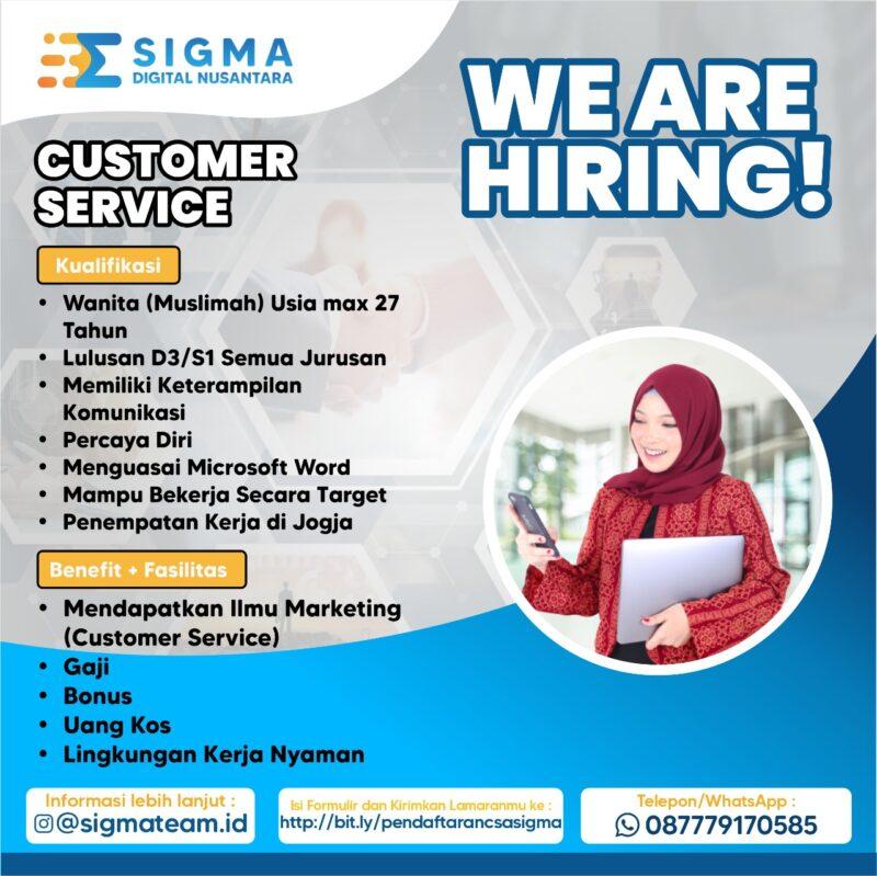 Lowongan Kerja Customer Services di Sigma Digital Nusantara - LokerJogja.ID