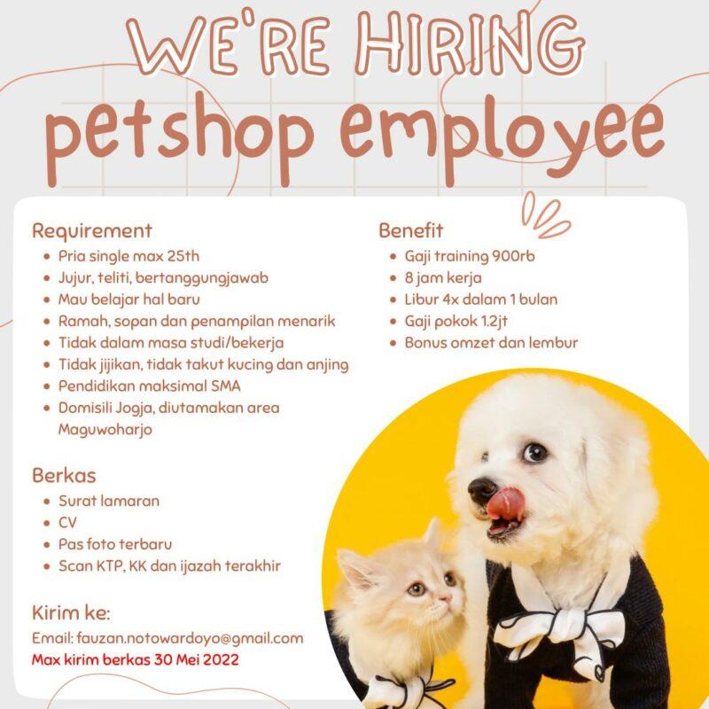 Lowongan Kerja Petshop Employee (Cashier) di Tamtam Petshop - LokerJogja.ID