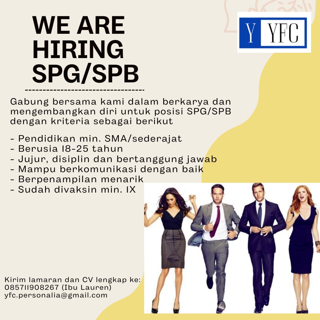 Lowongan Kerja SPG/SPB di Yogya Festival Communications Group - LokerJogja.ID