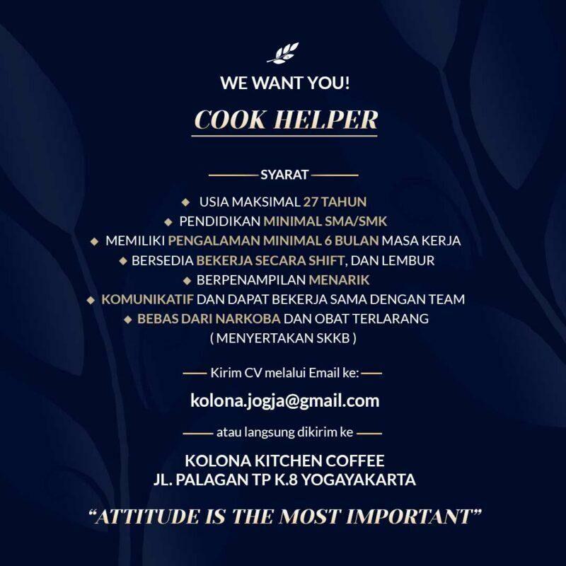 Lowongan Kerja Cook Helper - Kitchen Presentation di Kolona Kitchen ...
