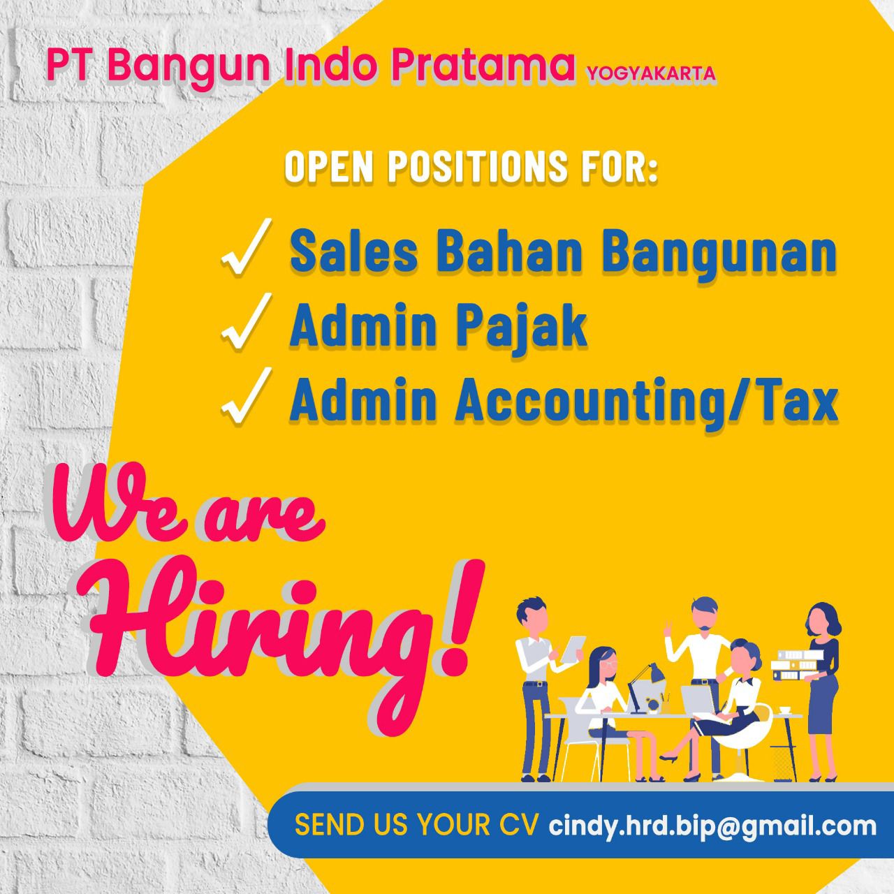 Lowongan Kerja Sales Bahan Bangunan - Admin Pajak - Admin Accounting/Tax di PT. Bangun Indo ...
