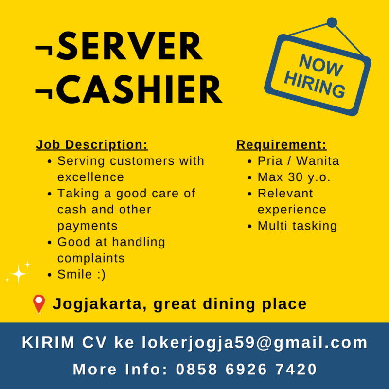 Lowongan Kerja Server - Waiter - Kasir - Crew Outlet - Cashier di Jay ...