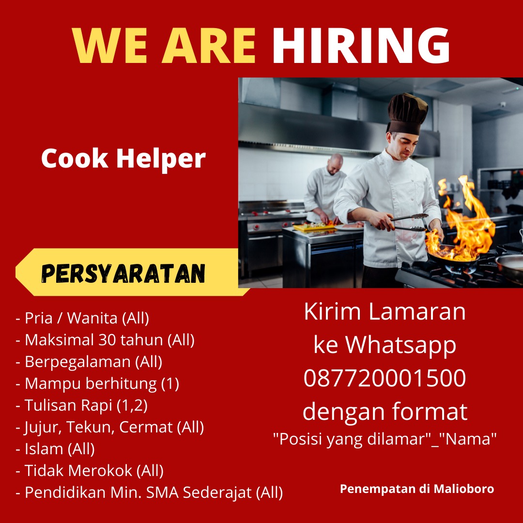 Lowongan Kerja Cook Helper di Punokawan Pastry - LokerJogja.ID