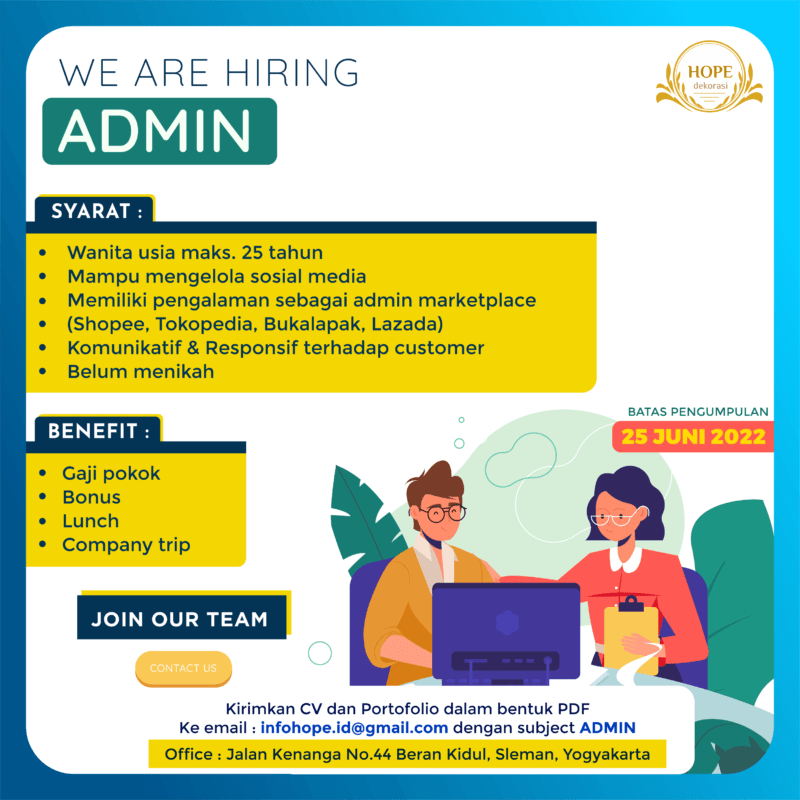 Lowongan Kerja Design Graphic - Admin Sosmed & Marketplace - Content ...