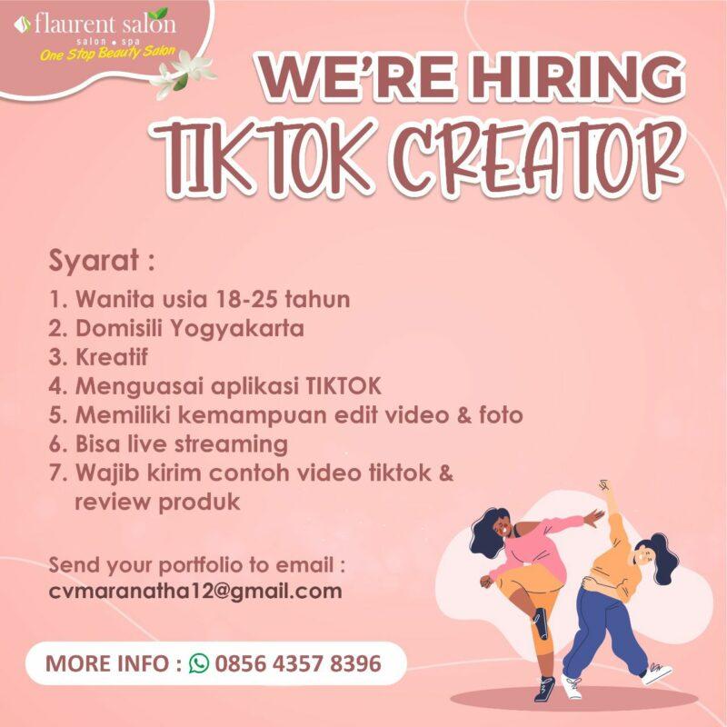 Lowongan Kerja TikTok Creator di Flaurent Salon - LokerJogja.ID