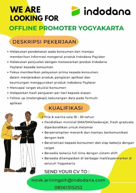 Lowongan Kerja Offline Promoter Yogyakarta di Indodana - LokerJogja.ID