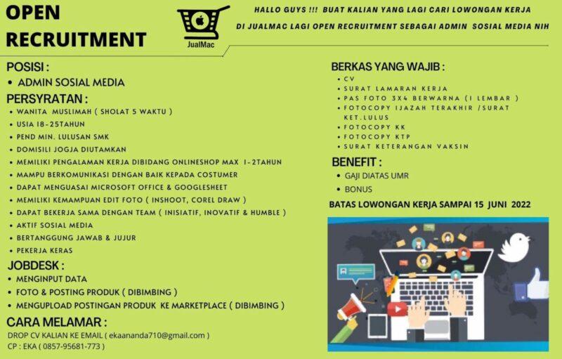 Lowongan Kerja Admin Social Media di JualMac - LokerJogja.ID