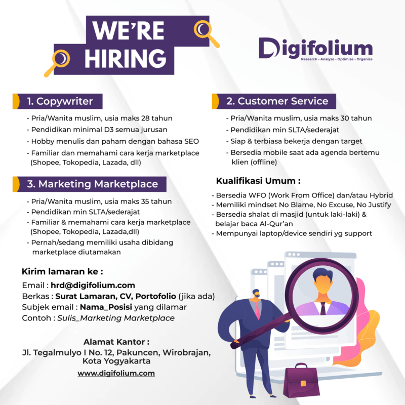 Lowongan Kerja Copywriter - Customer Service - Marketing Marketplace di ...