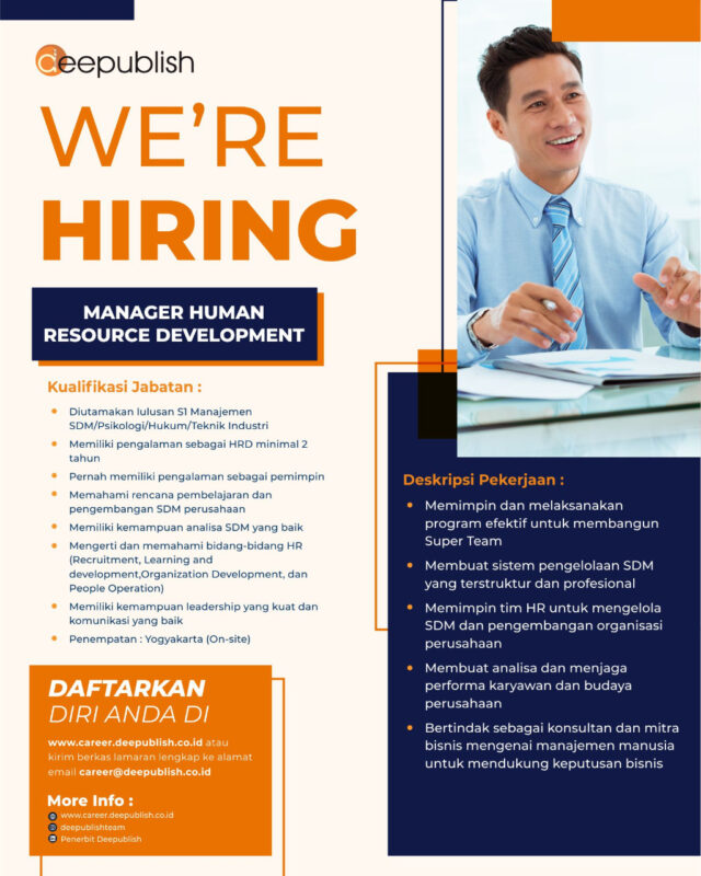 Lowongan Kerja Manager Human Resource Development di Deepublish ...