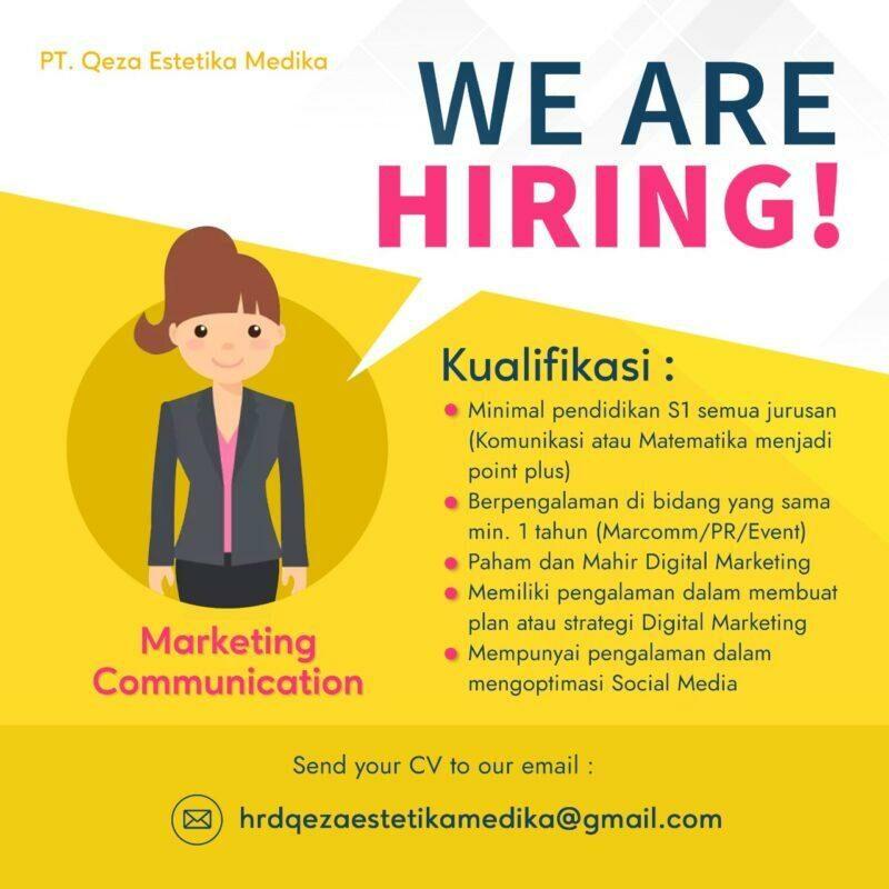 Lowongan Kerja Marketing Communication di PT. Qeza Estetika Medika - LokerJogja.ID