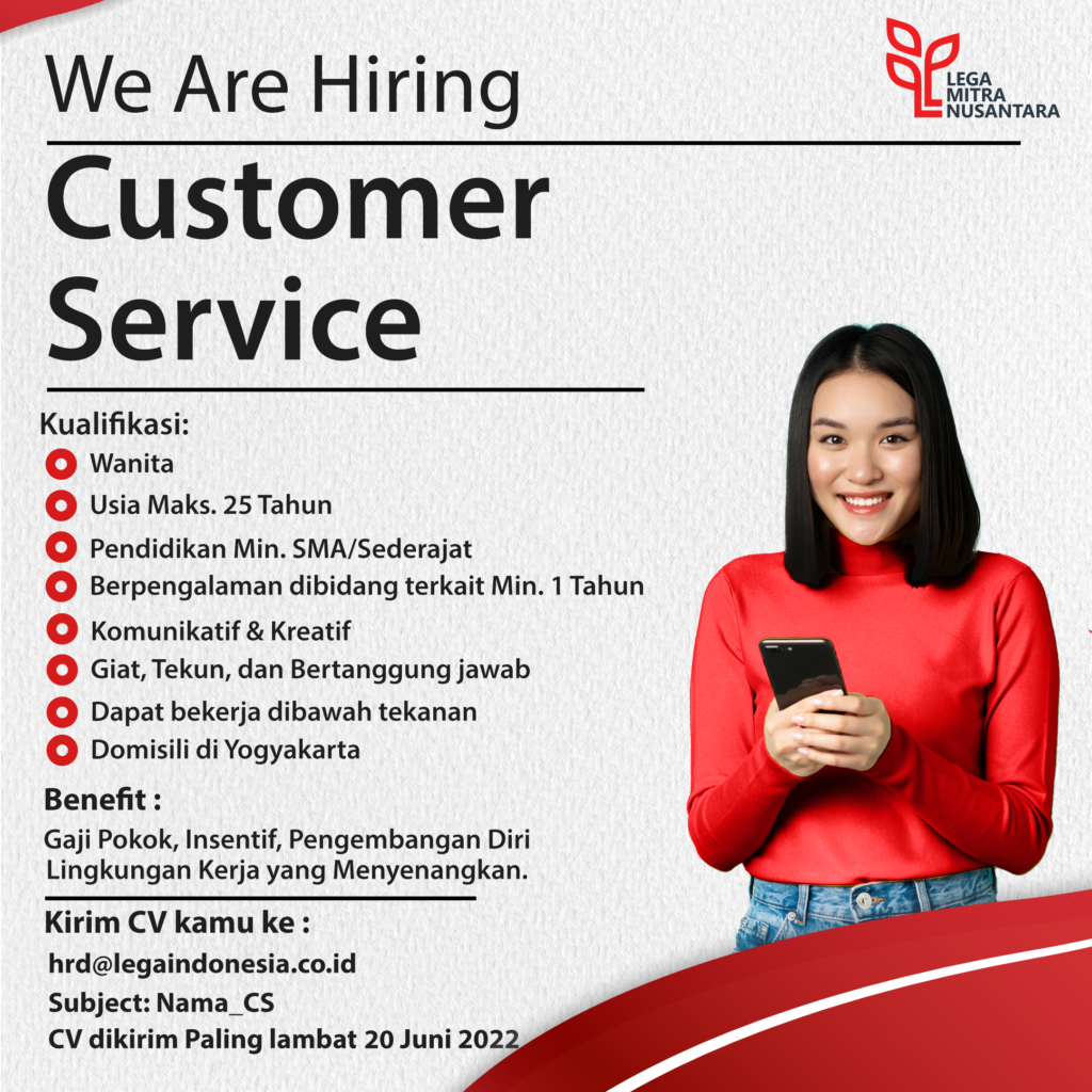 Lowongan Kerja Customer Service - Talent Content di Lega Mitra ...