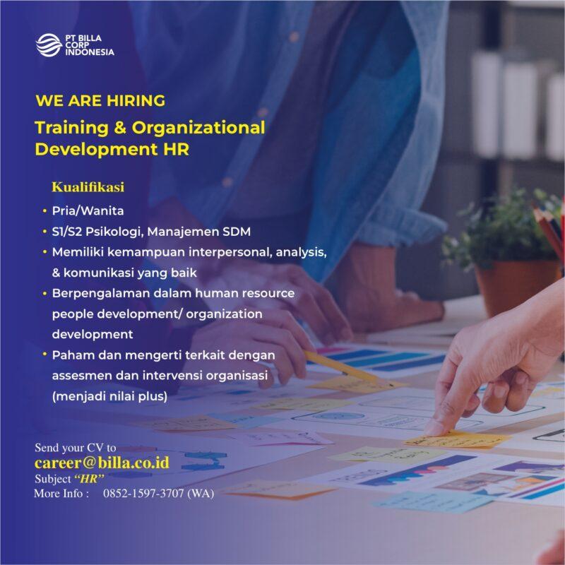 Lowongan Kerja Training & Organizational Development HR di PT. Billa Corp Indonesia - LokerJogja.ID