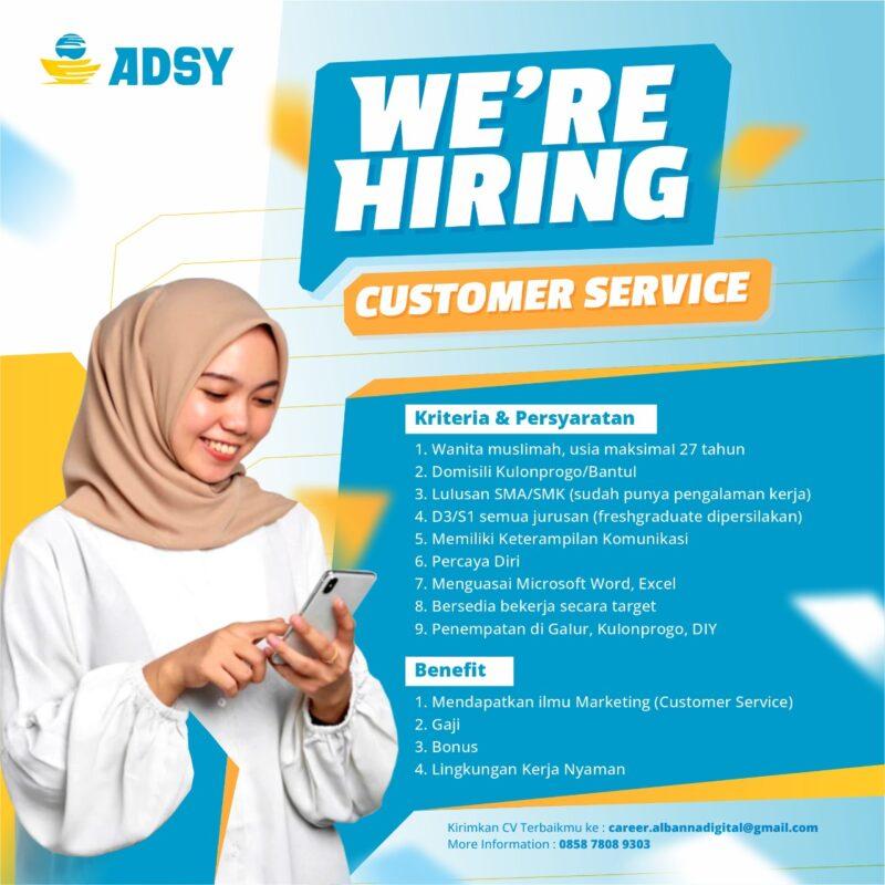 Lowongan Kerja Customer Service - Staff HR - Advertiser - Customer ...