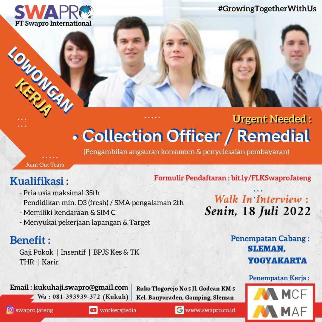 Lowongan Kerja Collection Officer - Sales Officer - Telemarketing di PT ...