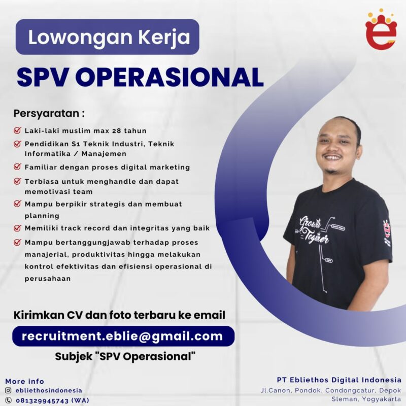 Lowongan Kerja SPV Operasional - Advertiser - Content Creator di PT ...