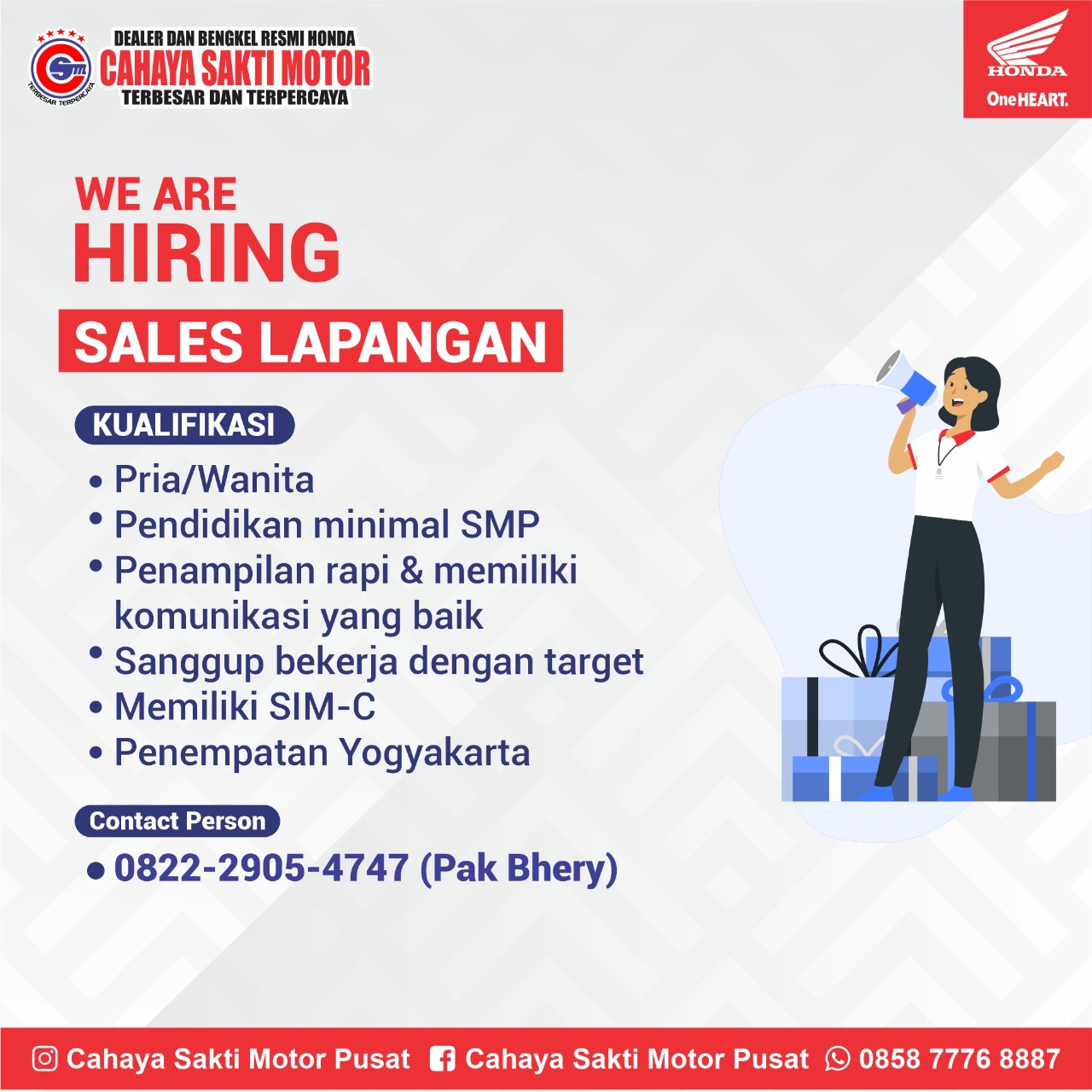 Lowongan Kerja Sales Lapangan - Sales Counter - Sales Supervisor di PT ...