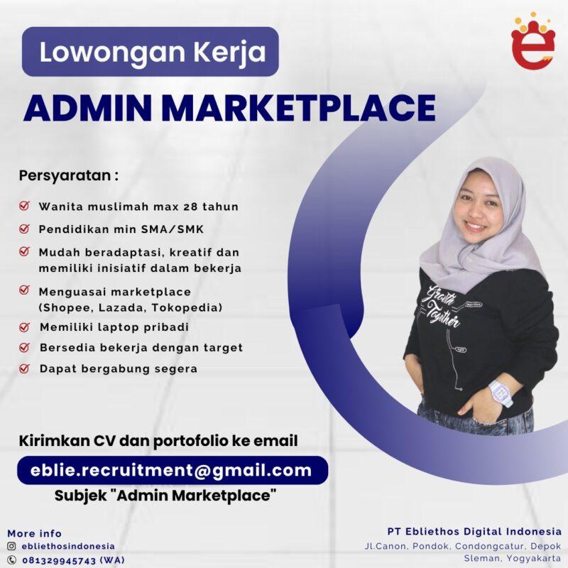 Lowongan Kerja Admin Marketplace - Admin Inputer - Content Creator Tiktok di PT. Ebliethos ...