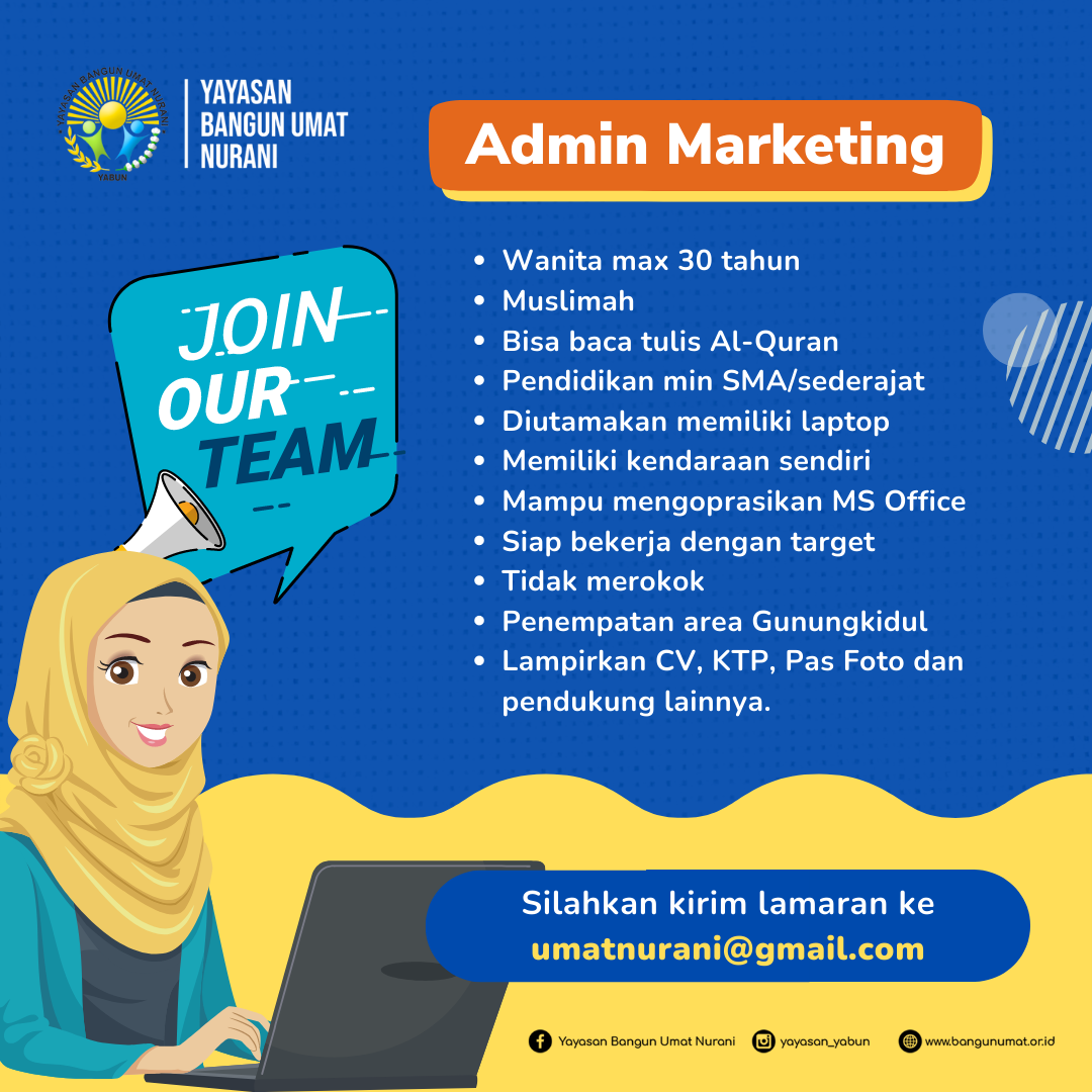Lowongan Kerja Admin Online di Yayasan Bangun Umat Nurani - LokerJogja.ID