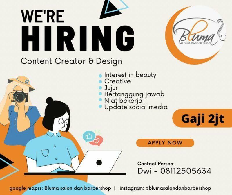 Lowongan Kerja Content Creator & Design di Bluma Salon & Barbershop ...