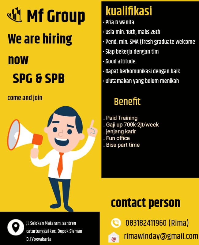 Lowongan Kerja SPG & SPB di MF Group - LokerJogja.ID
