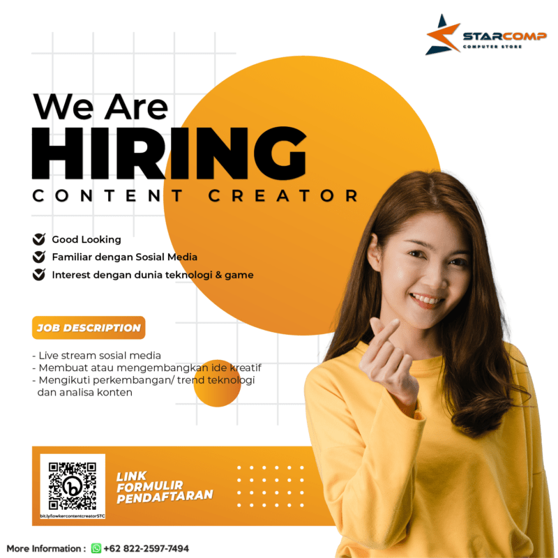 Lowongan Kerja Content Creator di Starcomp Indonesia - LokerJogja.ID