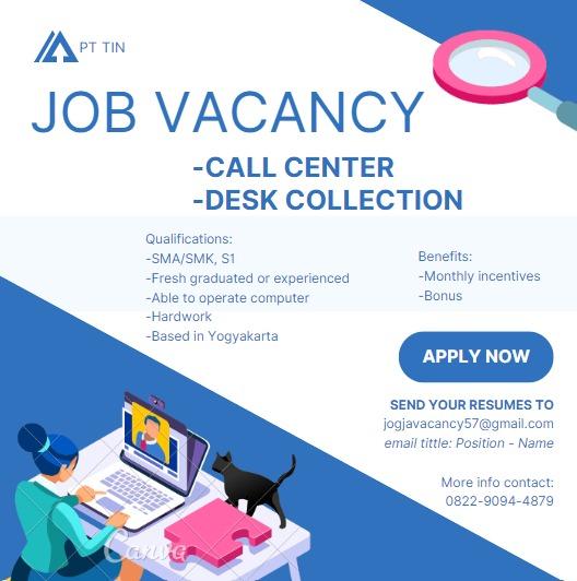 Lowongan Kerja Staff Call Center (CC) - Desk Collection Telephone (DC ...