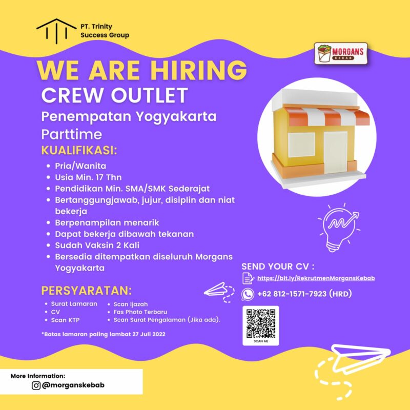 Lowongan Kerja Crew Outlet Part Time di Morgans Kebab - LokerJogja.ID