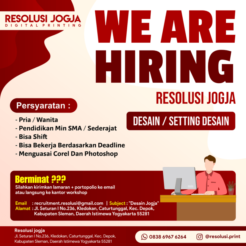 Lowongan Kerja Desain/ Setting Desain - Admin Keuangan - Finishing ...